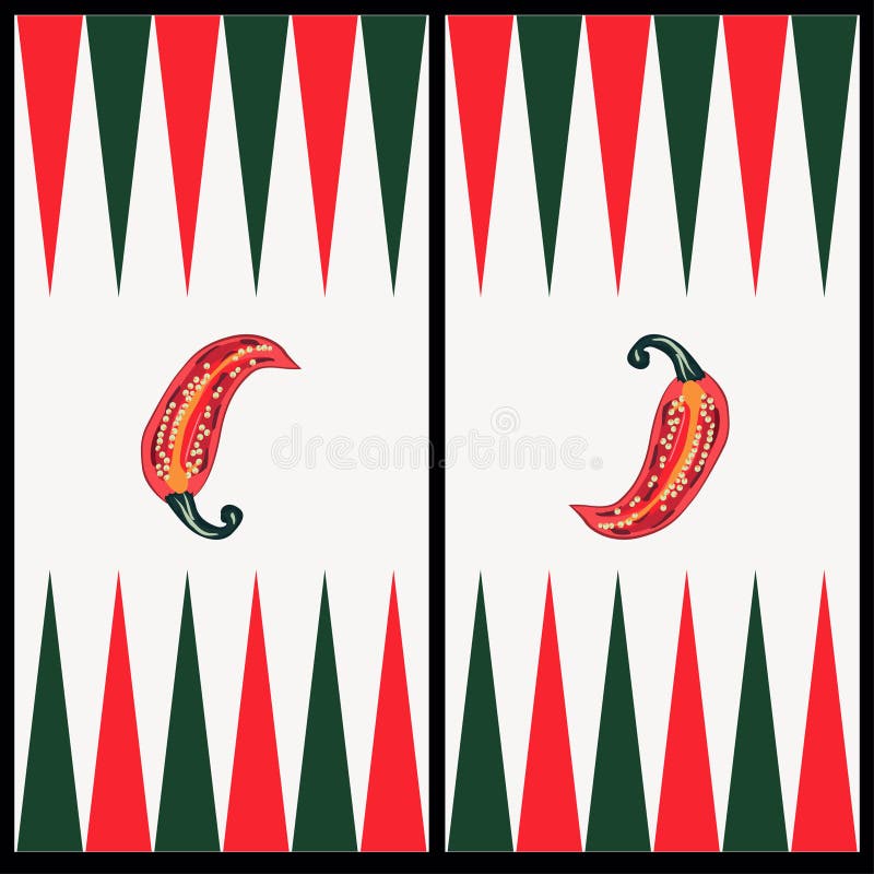 Red Chili Pepper Playing Field for Backgammon, Ancient Gambling Dice ...