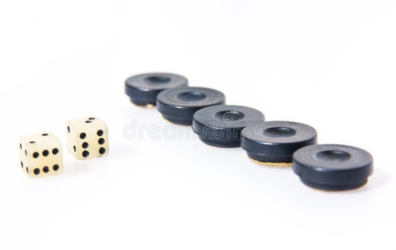 Backgammon dice and pieces stock image. Image of backgammon - 11876973