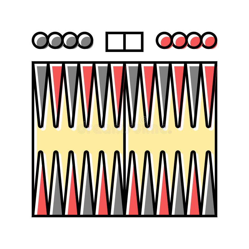 Backgammon Game Board Table Color Icon Vector Illustration Stock Vector ...