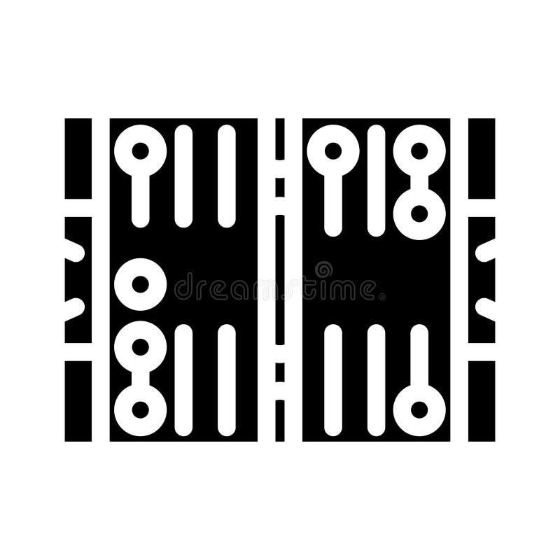 Backgammon Game Board Table Glyph Icon Vector Illustration Stock Vector ...
