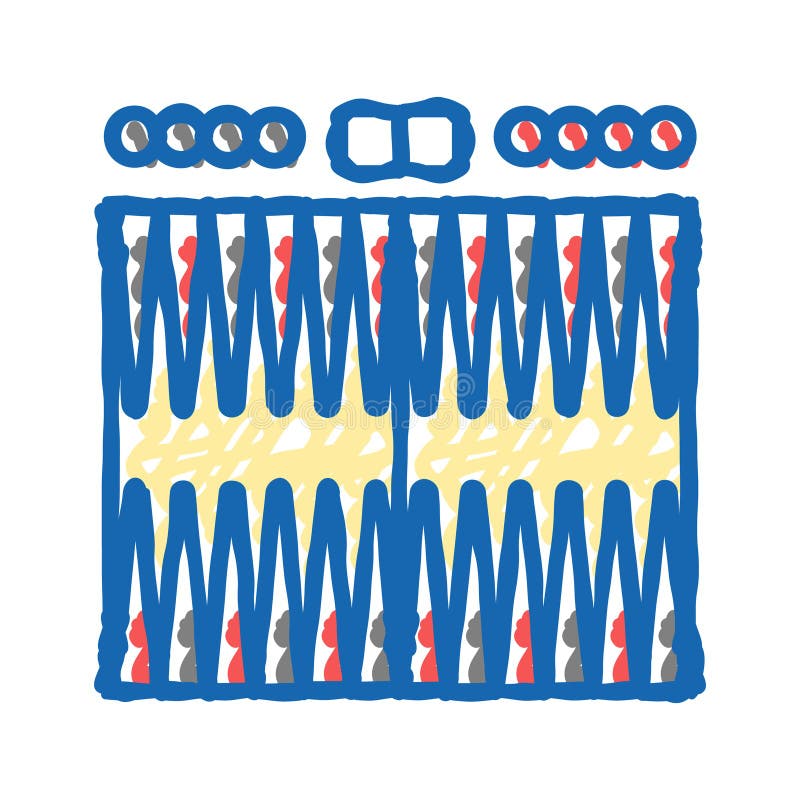 Backgammon Game Board Table Icon Doodle Illustration Stock Vector ...