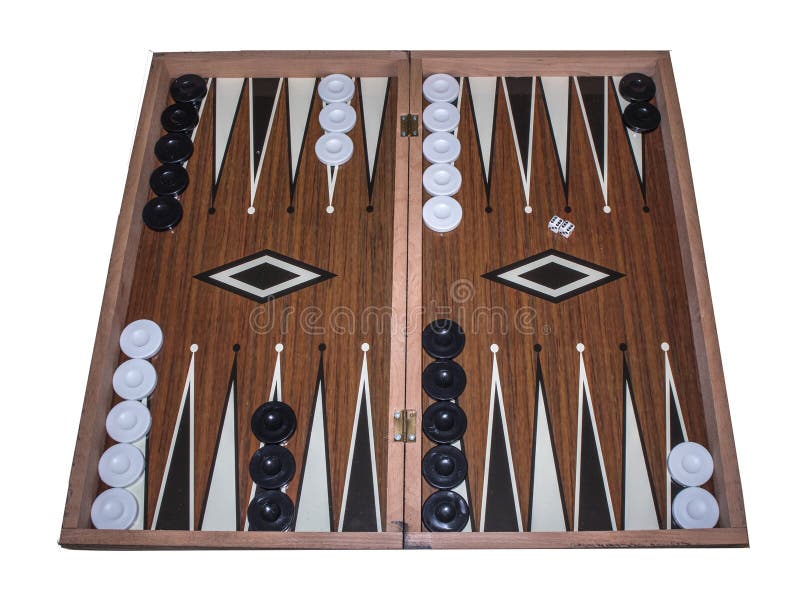 Backgammon, Open with Checkers on Set, on White Background, Isolated ...