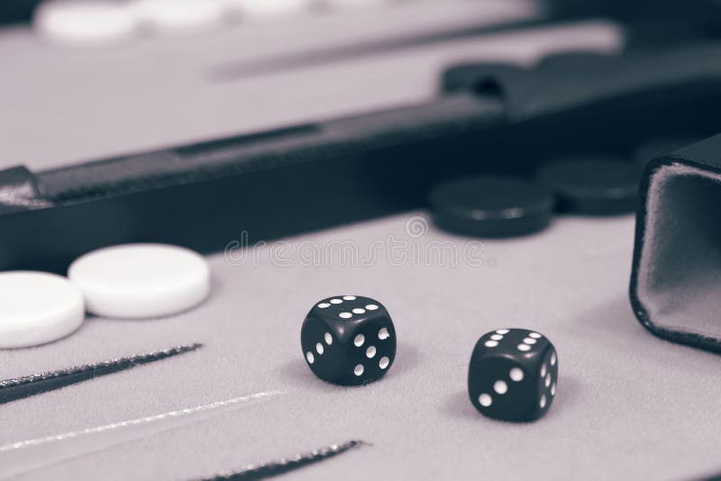 Backgammon Set, Ready To Start Game, on a Cloth and Leather Board ...