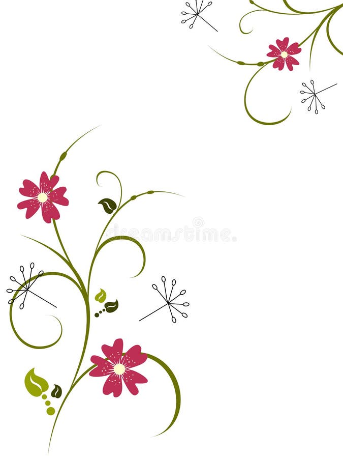 Scheda Con I Fiori Stilizzati Illustrazione Vettoriale - Illustrazione ...