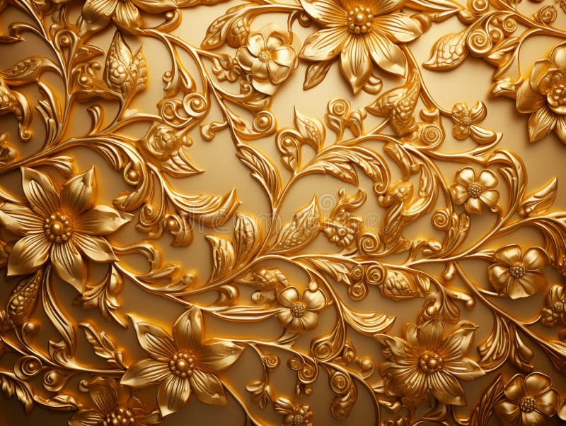 The Backgroud is Thai Gold Pattern, Low Relief Pattern 2 - 1 Stock ...