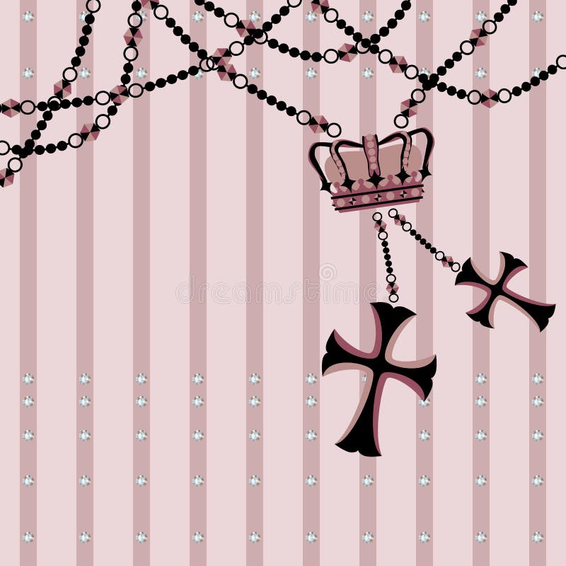 Holy Rosary. Brown Frame with Rosary. Stock Vector - Illustration of ...