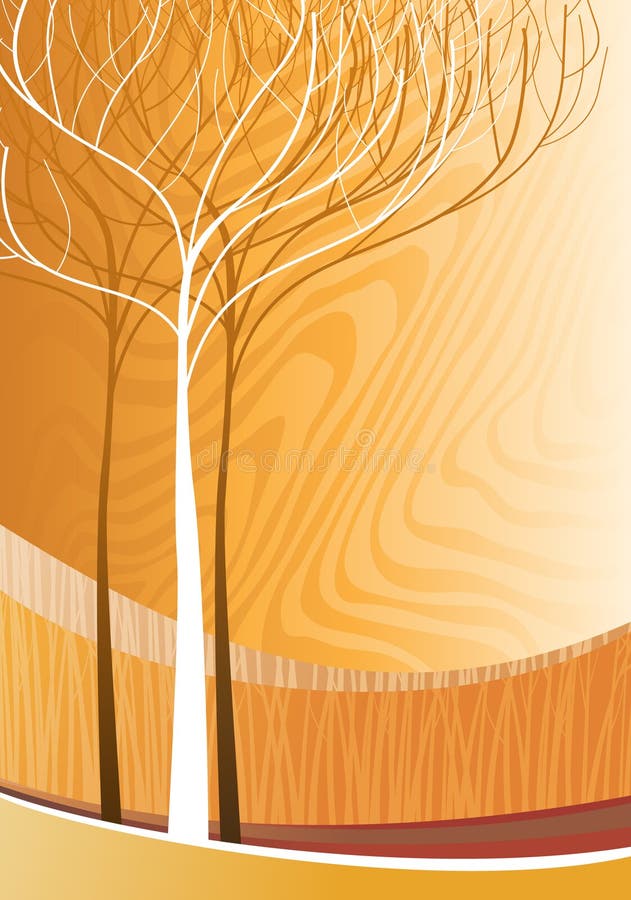 Stylized Illustrated Fall Background Stock Vector - Illustration of ...