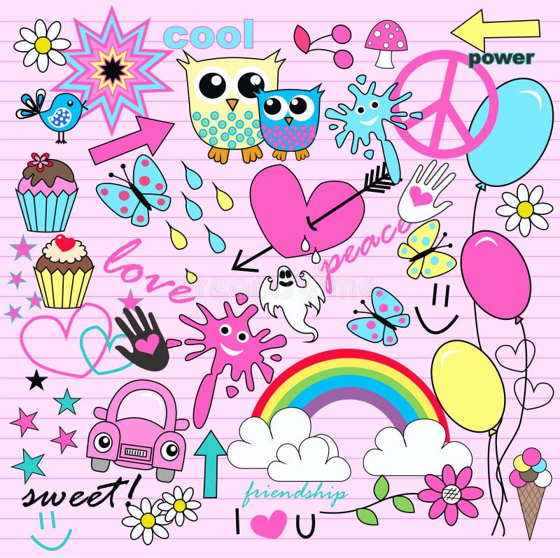 Cute design elements stock vector. Illustration of background - 75671788