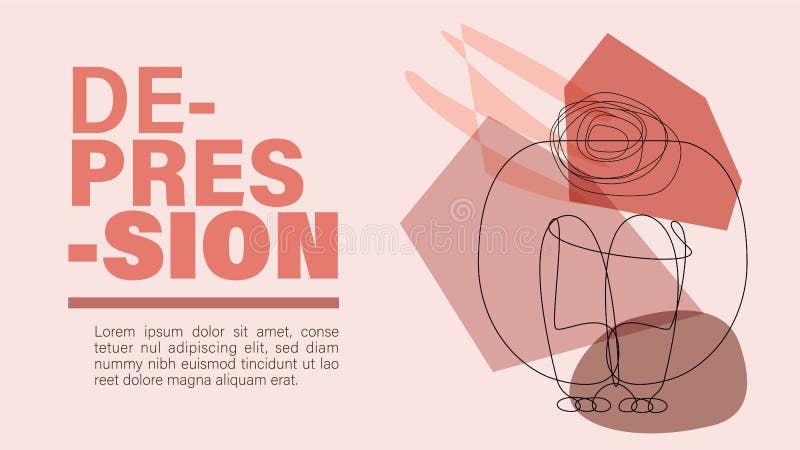 Background. Abstract Depression Illustration. Simple Lines and Shapes ...