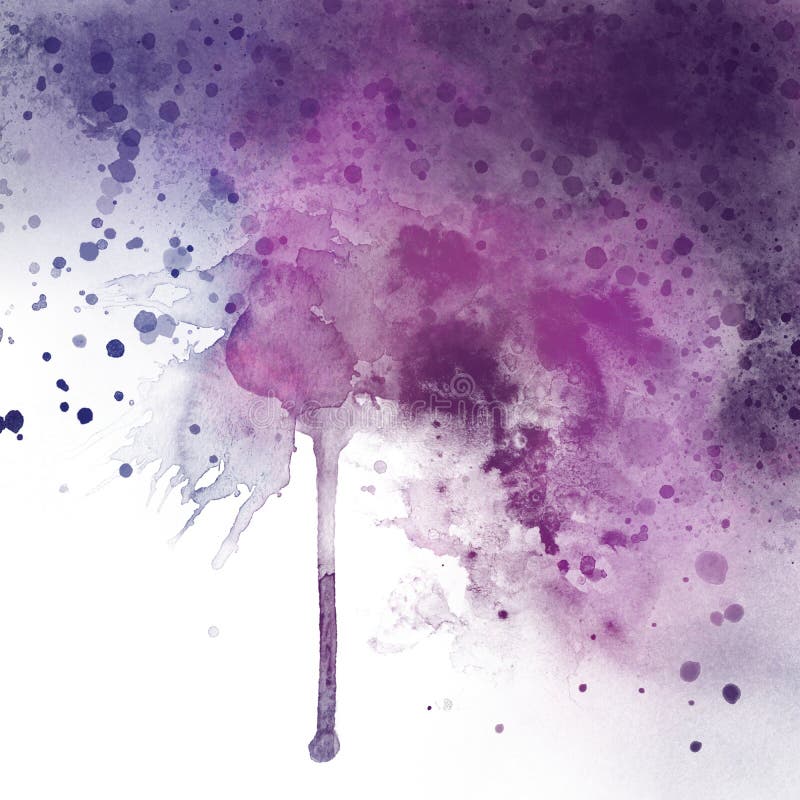 Abstract Watercolour Splatter Drip Background - Vivid Purple Stock ...