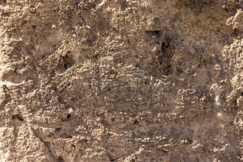 Grunge, Rough and Weathered Pale Light Brown Stone Wall Close Up ...