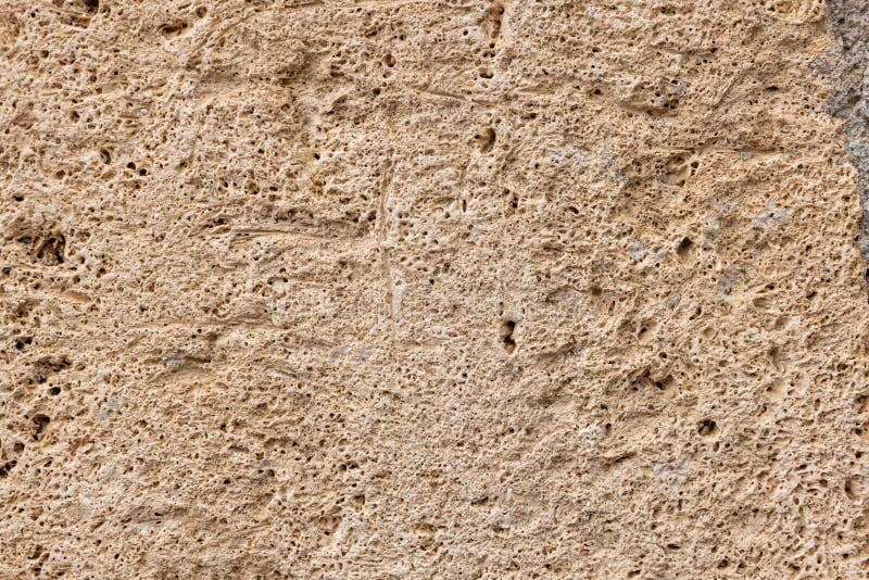 Old Grunge and Weathered Light Warm Hearth Calcareous Tuff Stone Wall ...