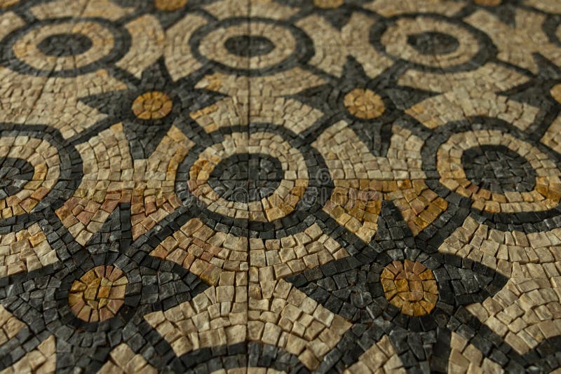 Historic Earth Muted Tones Geometrically Patterned Mosaic Floor ...