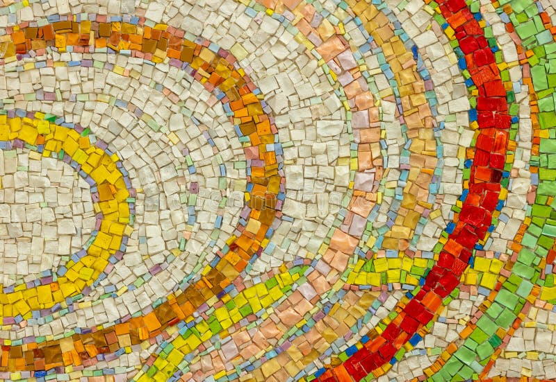 Modern Bright Multi Color Abstract Mosaic Tiles Wall with Circular ...