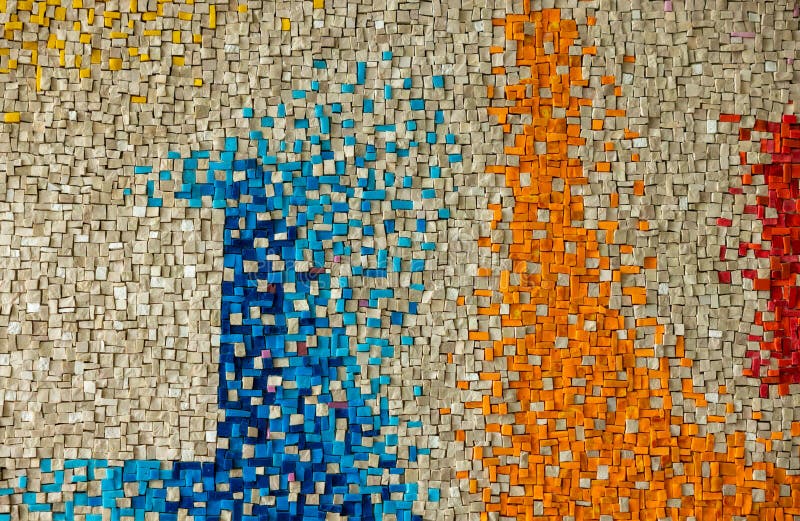 Contemporary Bright Multicolor and Multi Tones Abstract Mosaic Wall ...