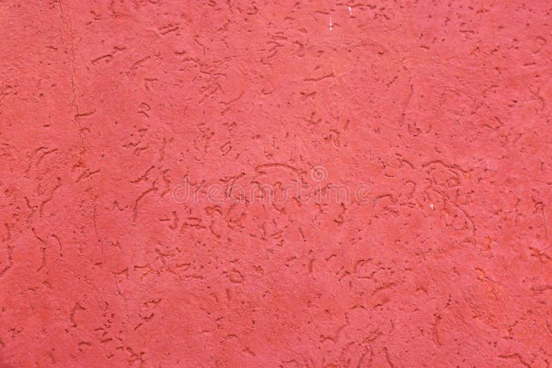Close Up of Semi Smooth with Small Carvings Pastel Red Stucco Wall ...