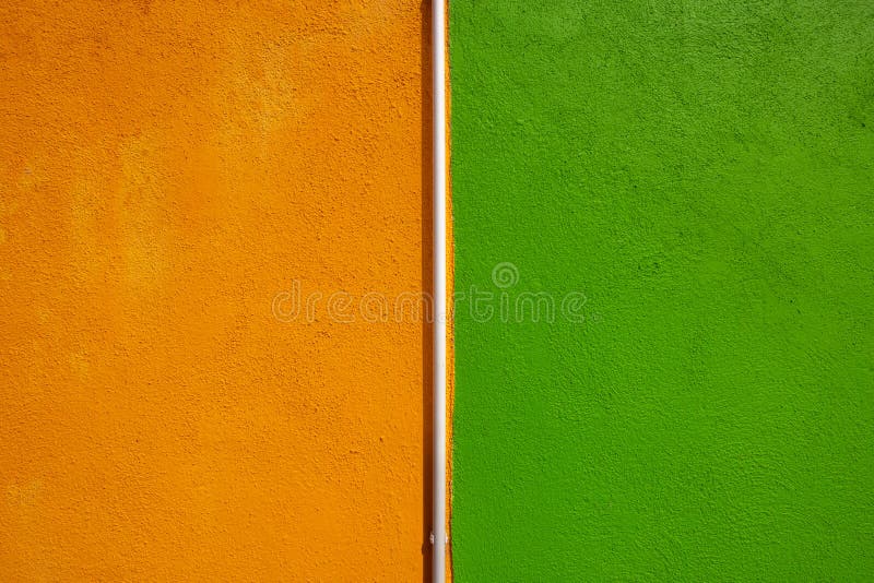 Neon Bright Smooth Mango Tango and Dark Chartreuse Green Red Stucco ...