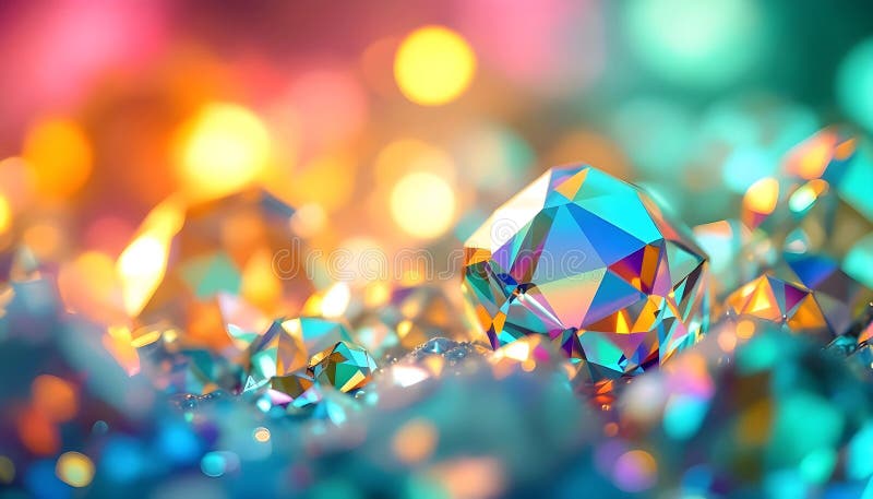 Sparkling Gems Reflecting Vibrant Light, a Dazzling Display of Precious ...