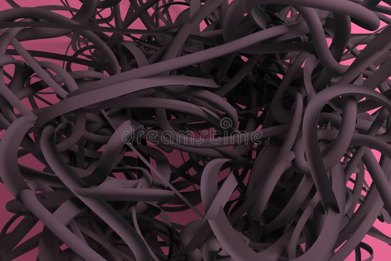 Background Abstract CGI Composition, Bunch of Messy String Geometric ...