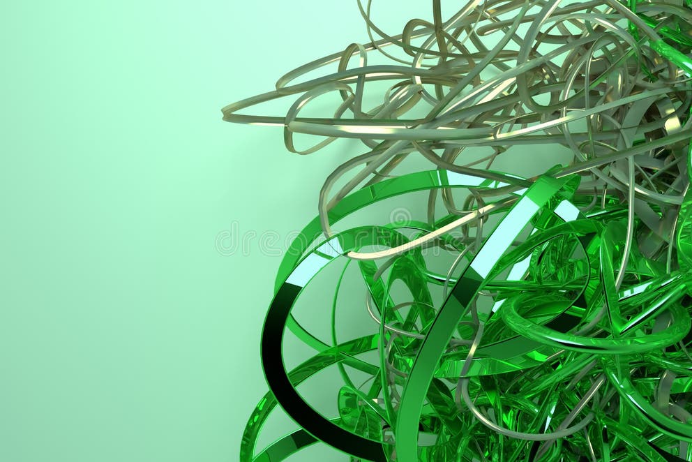 Background Abstract CGI Composition, Bunch of Messy String Geometric ...