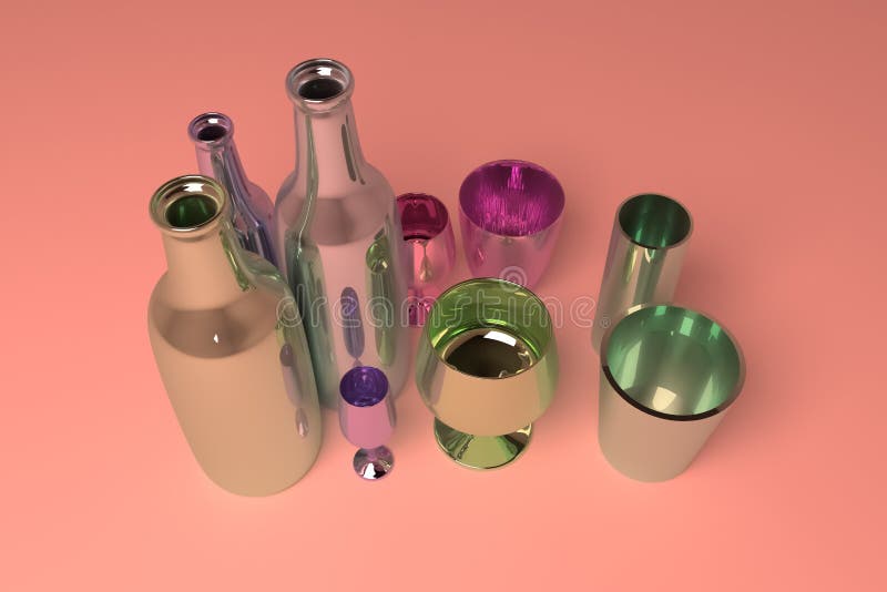 Background Abstract CGI Composition, Concepture Still Life Bottle ...