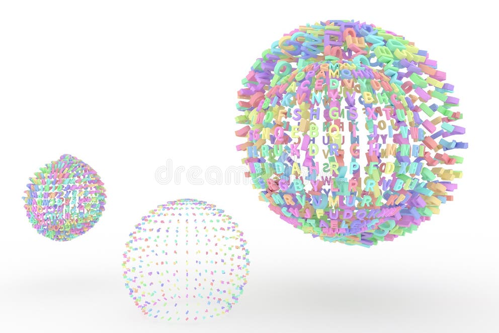 Background Abstract CGI Typography, Made Up from Alphabetic Char Stock ...