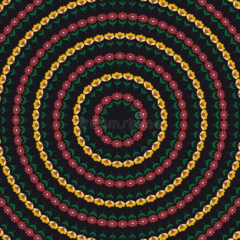 Background with Abstract Circle Flowers Pattern Stock Vector ...