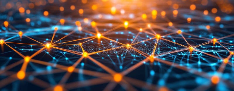 Background with Abstract Circuitry Paths and Glowing Nodes, Symbolizing ...