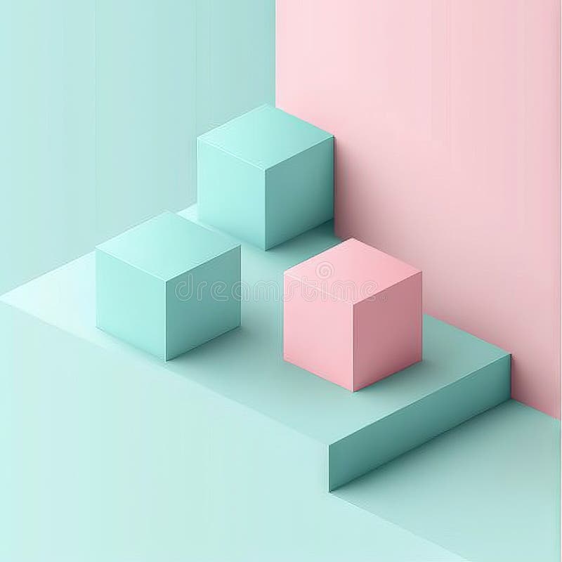 Background with an Abstract 3D Isometric Cube Pattern, Generative AI ...