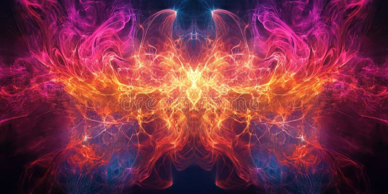 Abstract Neon Fireworks on Dark Background Aspect Ratio 168 Stock ...