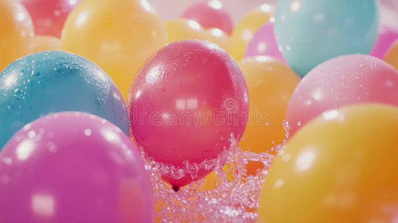 Background with Abstract Design, Colorful Balls and Bubbles, Multicolor ...