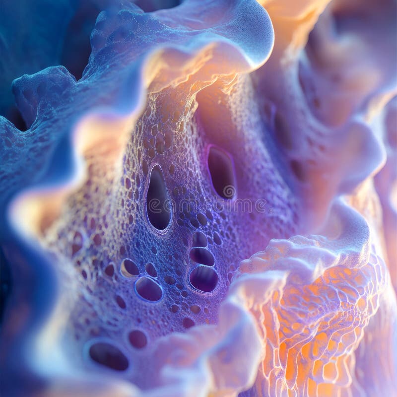 A Background of Abstract Digital Art with a Glowing Porous Texture ...
