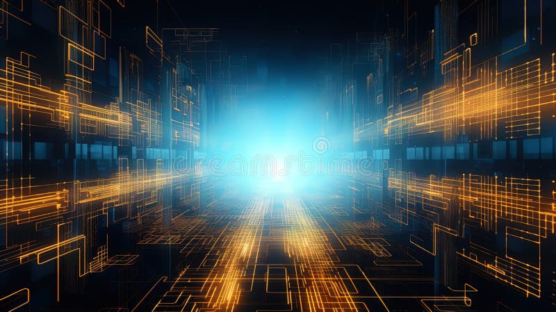 The Background with Abstract Digital Artifacts Symbolizing the Digital ...