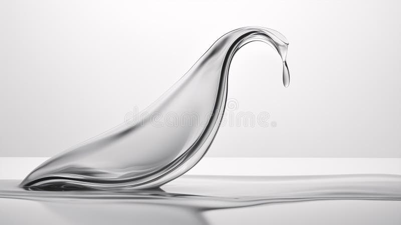 Background with Abstract Figure of Liquid Silver. Fine Details and ...