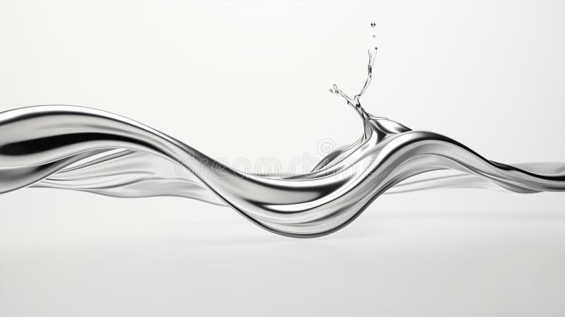 Background with Abstract Figure of Liquid Silver. Fine Details and ...