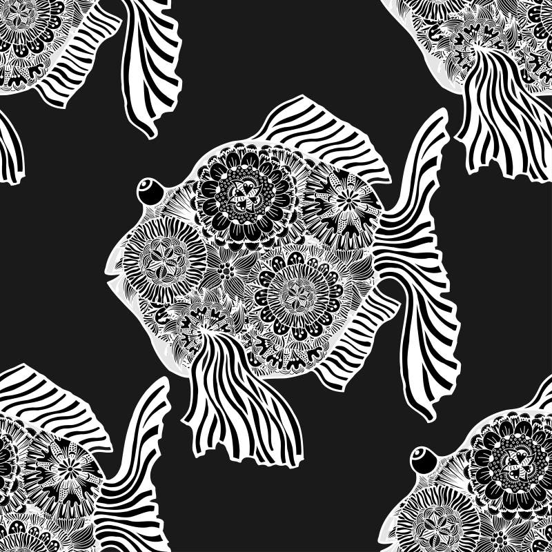 Background of Abstract Fish Stock Vector - Illustration of hand, drawn ...