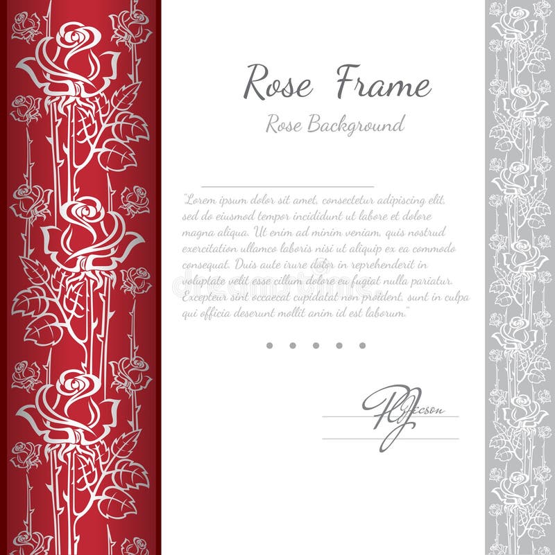 Background with Abstract Floral Rose Pattern and White Part for Your ...