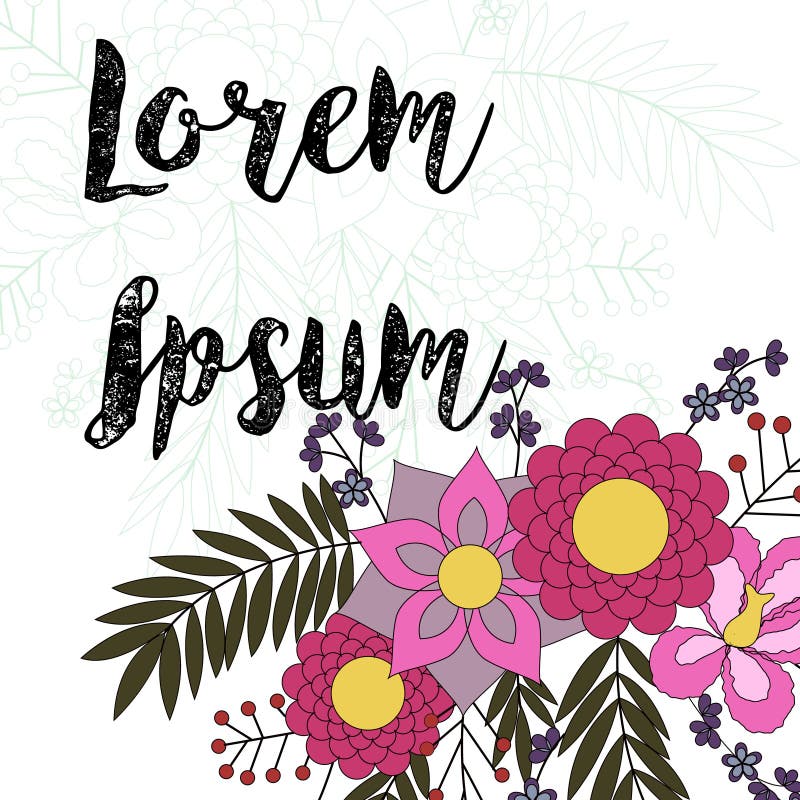 Background with Abstract Flower Elements Stock Illustration ...