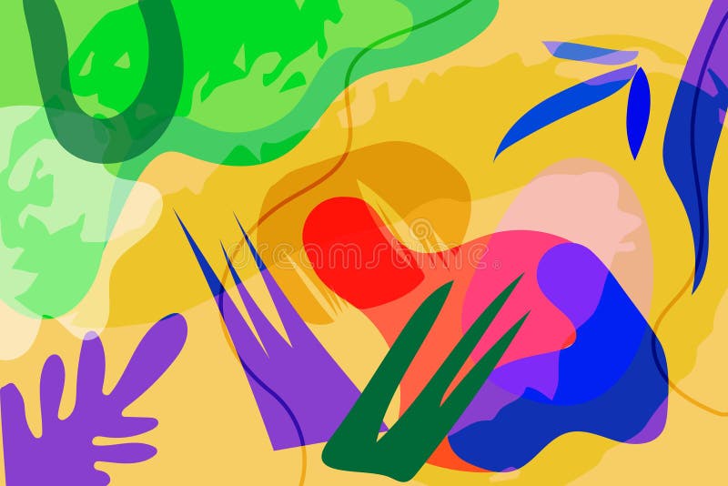 Background Abstract Fluid Random Shape with Leaves Draw. Stock Vector ...