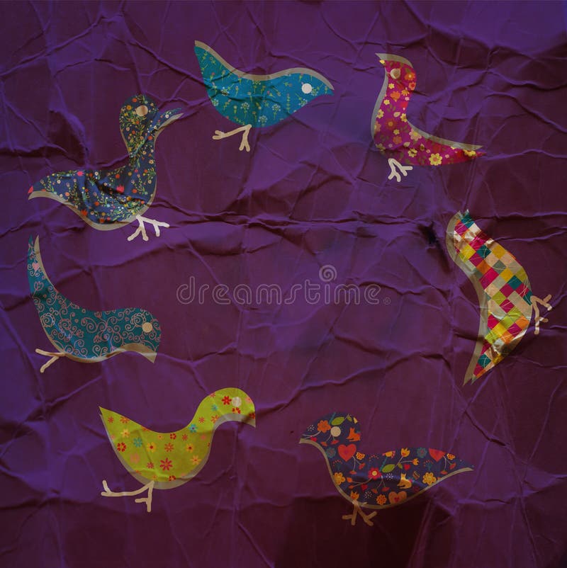 Background Abstract Frame with Birds Stock Illustration - Illustration ...