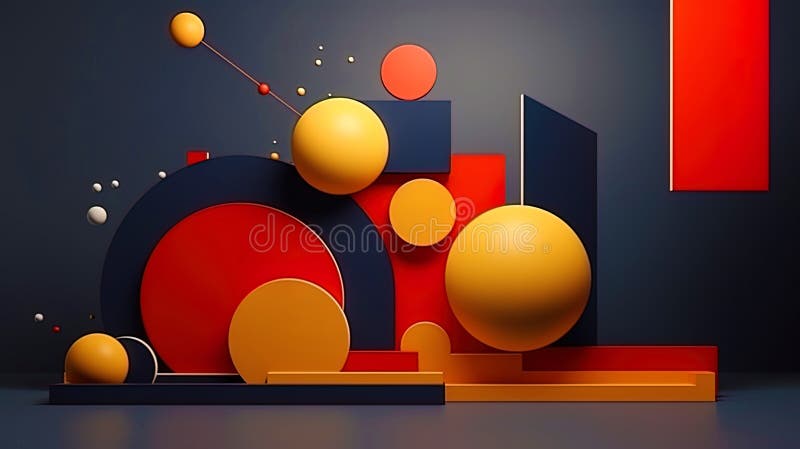 The Background with Abstract Geometric Objects in Space Stock ...