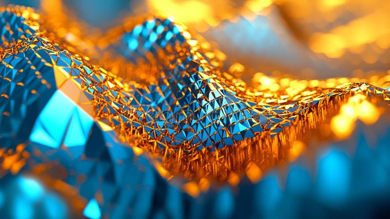 Background with Abstract Geometric Pattern in Teal and Gold. Stock ...