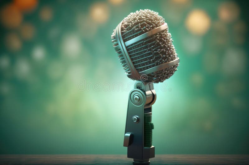 Background Abstract Green Microphone Stock Illustration - Illustration ...