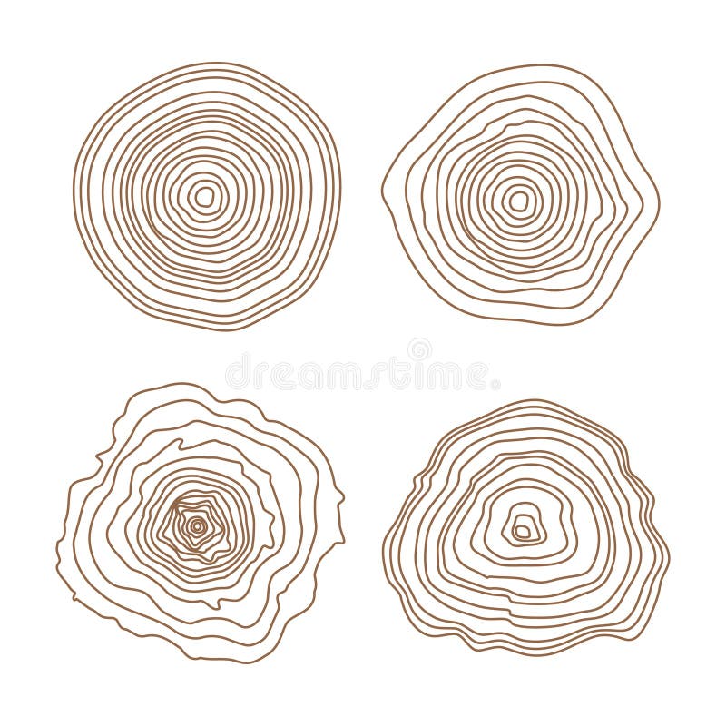 Background of Abstract Growth Rings of a Tree.Line Design of a Wooden ...