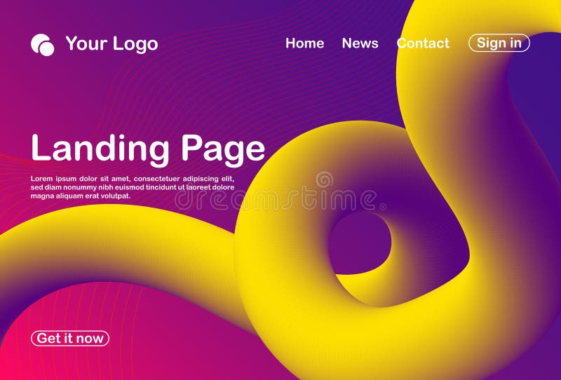 Background Abstract 3d Landing Page Template_ Stock Vector ...