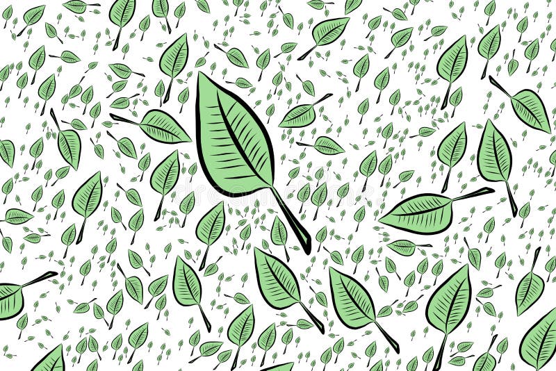 Background Abstract Leaves Drawing Pattern for Design. Decoration ...
