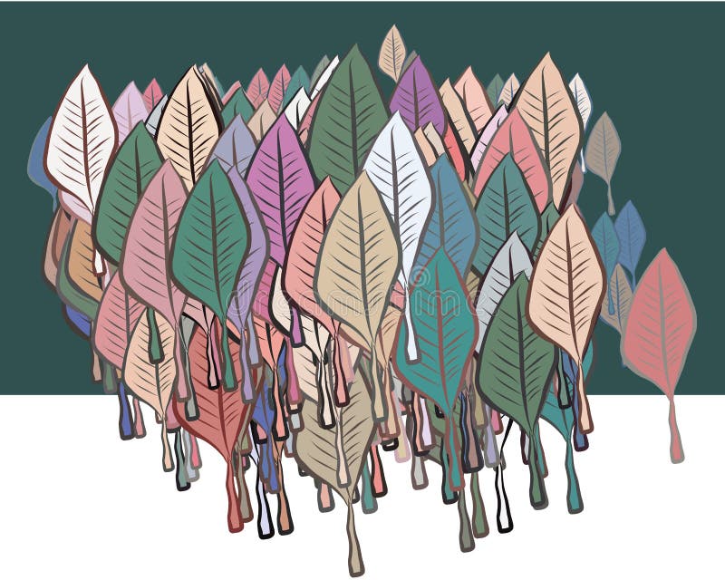 Background Abstract Leaves Drawing Pattern for Design. Nature, Canvas ...