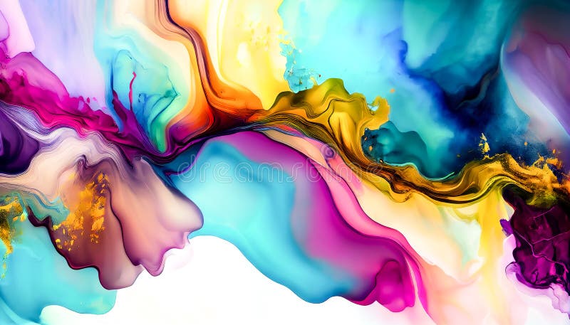 Background Abstract Mix Multicolored Ink. Generative AI, Generative, AI ...