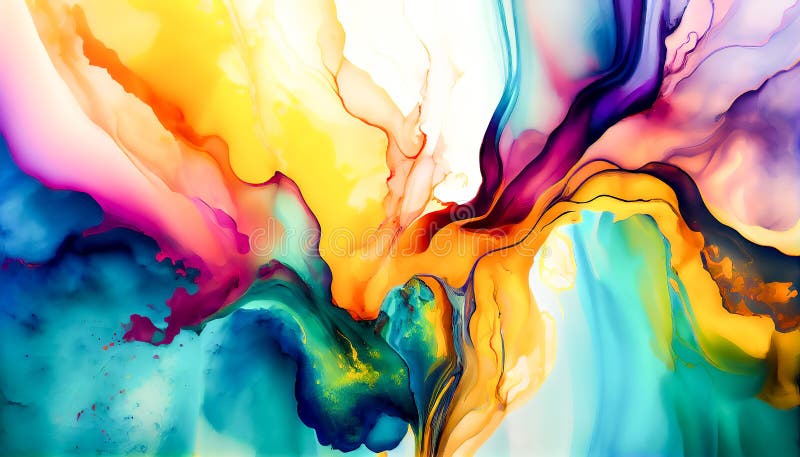 Background Abstract Mix Multicolored Ink. Generative AI, Generative, AI ...