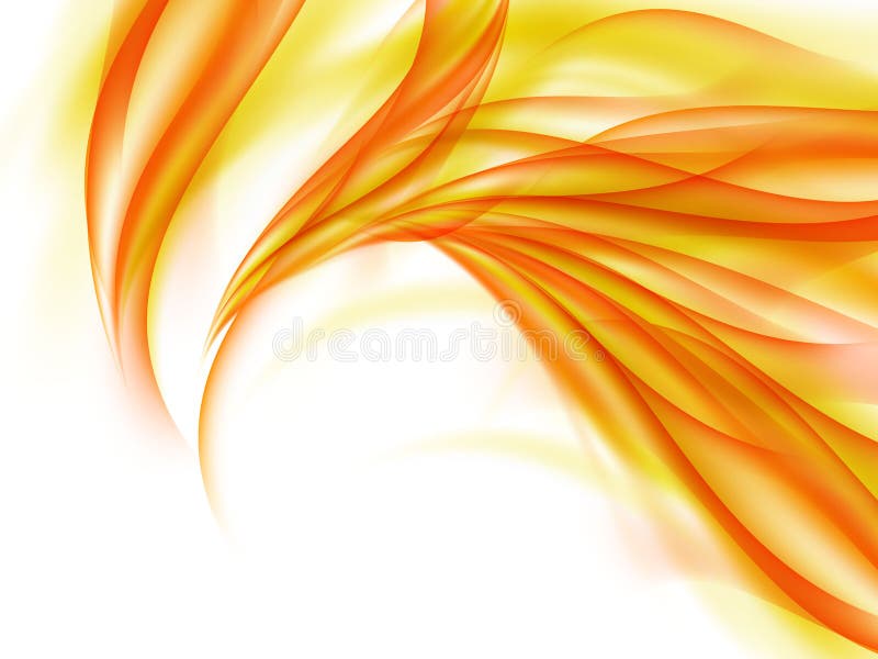 Background with Abstract Orange Fire Lines on White Stock Vector ...